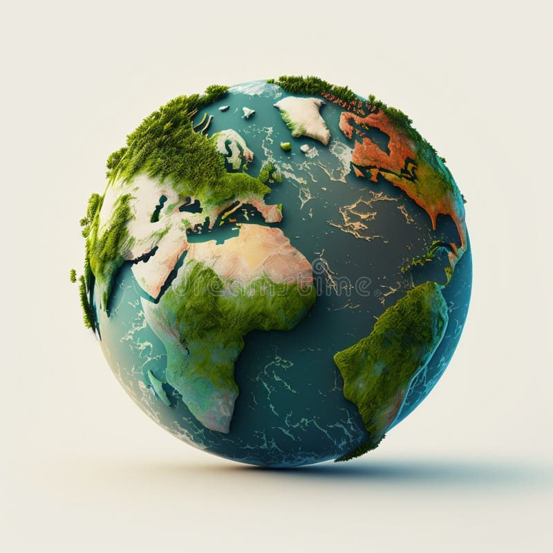 Earth in the Grass Earth Globe with Grass Earth Stock Illustration ...