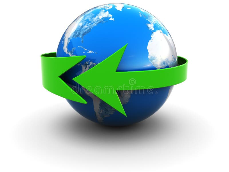 Earth with green arrow stock illustration. Illustration of globe - 12705000