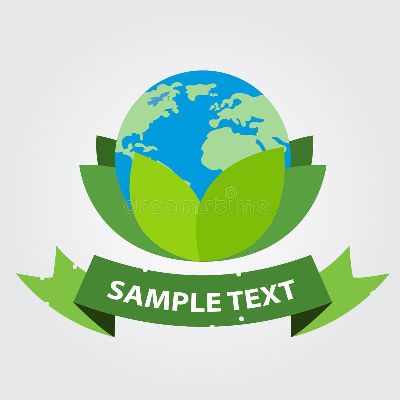 Earth in Green Leaves Icon. Pictograph of Globe Stock Illustration ...