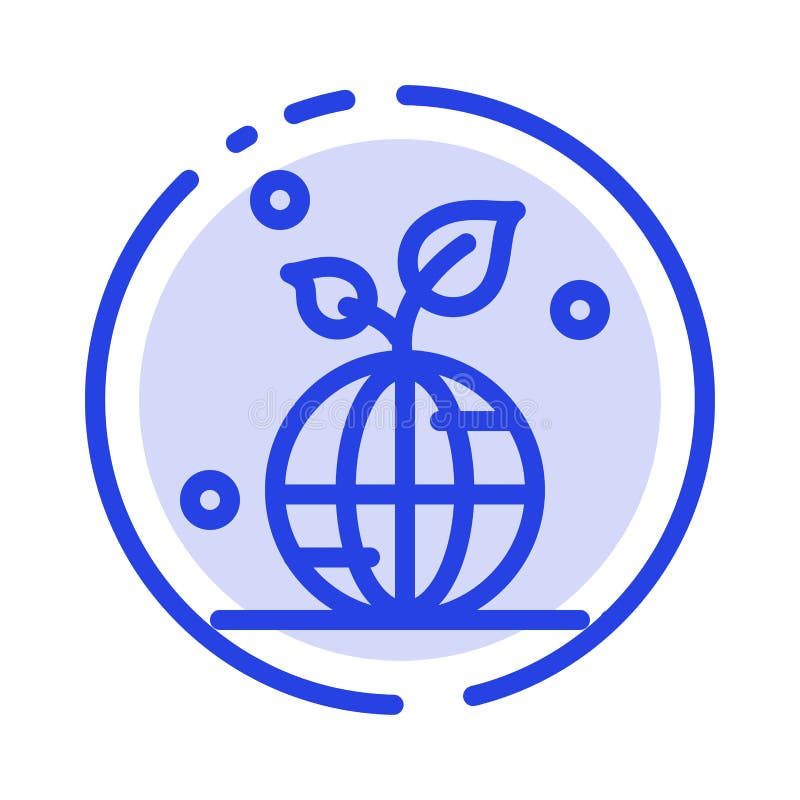 Earth, Green, Planet, Save, World Blue Dotted Line Line Icon Stock ...