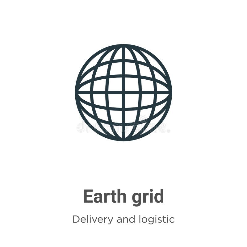 Earth Grid Outline Vector Icon. Thin Line Black Earth Grid Icon, Flat ...
