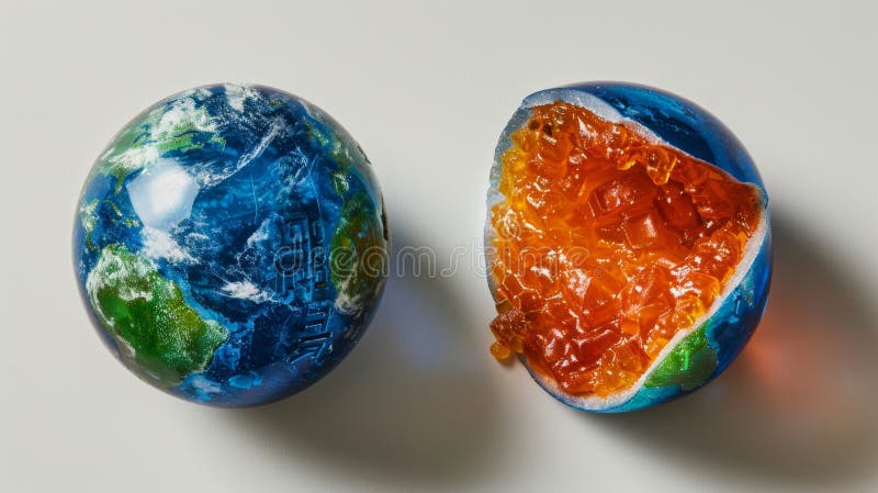 Earth Gummy Candy Showing Earth S Core on White Background Stock Image ...