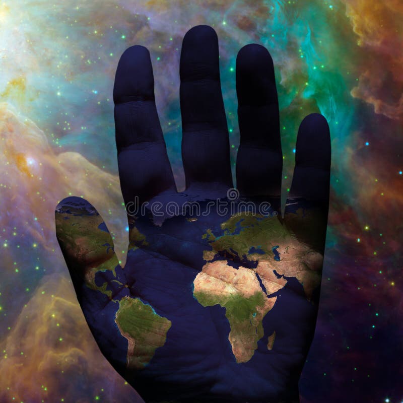 Earth hand galactic stock illustration. Illustration of care - 32429007