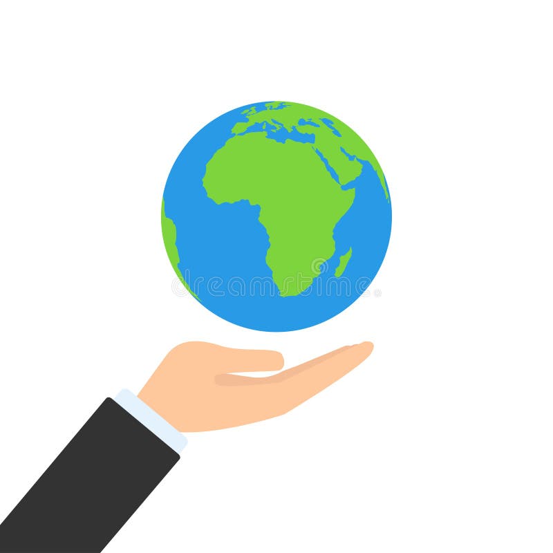 Earth in Hand Isolated Symbol. 22 April Vector Illustraion Stock Vector ...