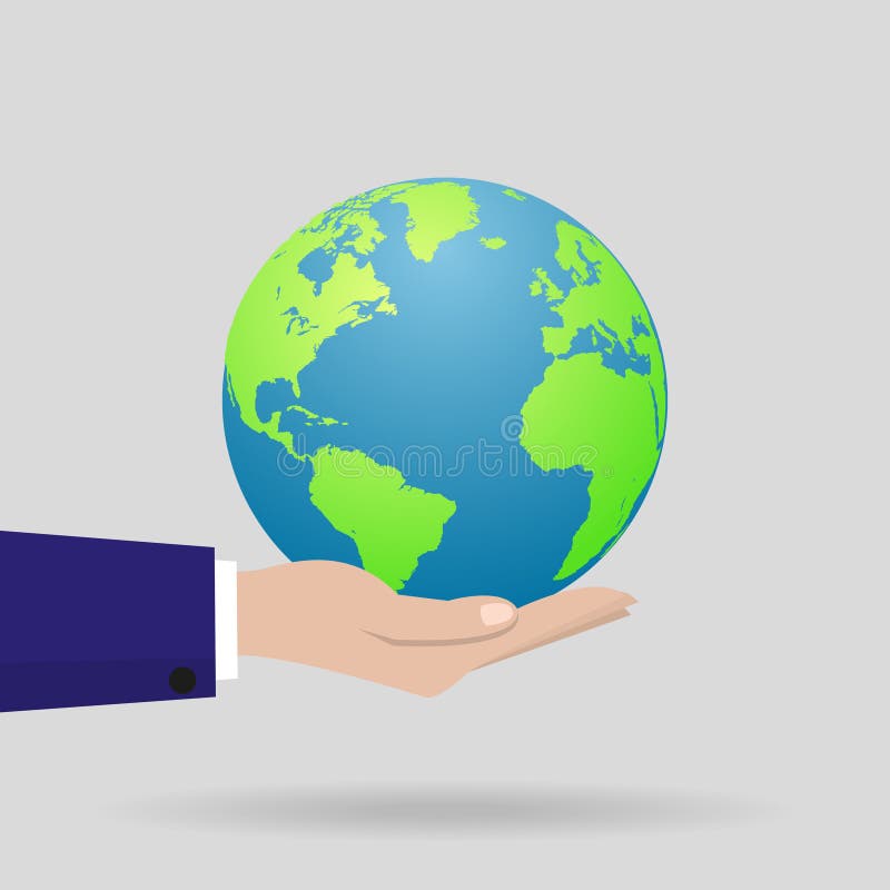 Earth in a Hand with a Shadow. Vector Illustration Stock Vector ...