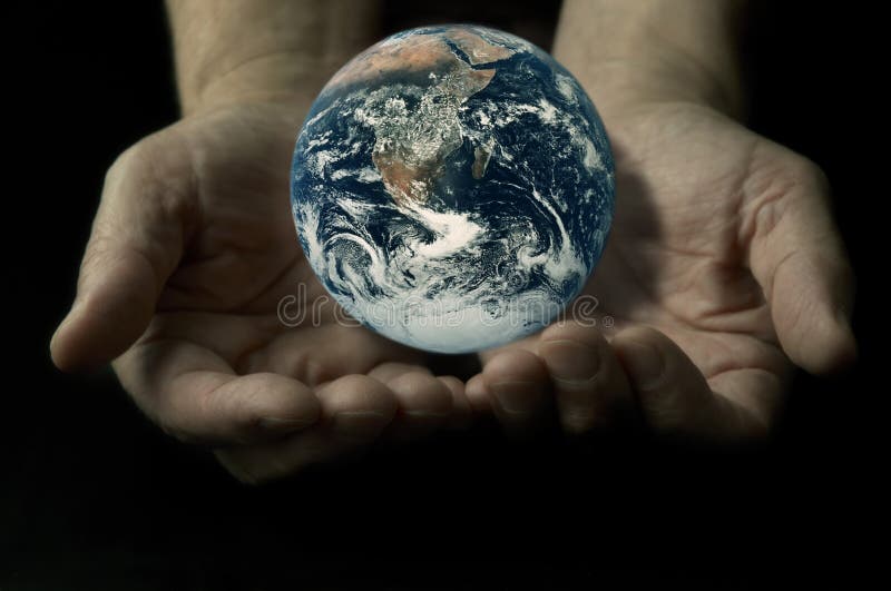 Earth on the hands stock photo. Image of painting, joining - 296906