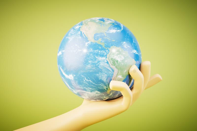 Earth in Hands. Green Planet on Hand. Save of Earth Stock Illustration ...