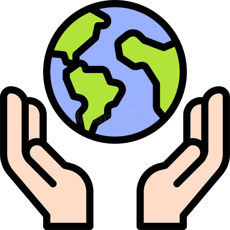 Earth with Hands Icon, Earth Day Related Vector Stock Vector ...