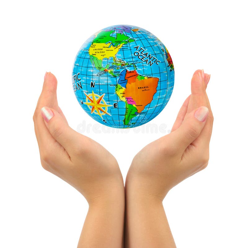 Earth and hands stock image. Image of abstract, hand, ecology - 7696985