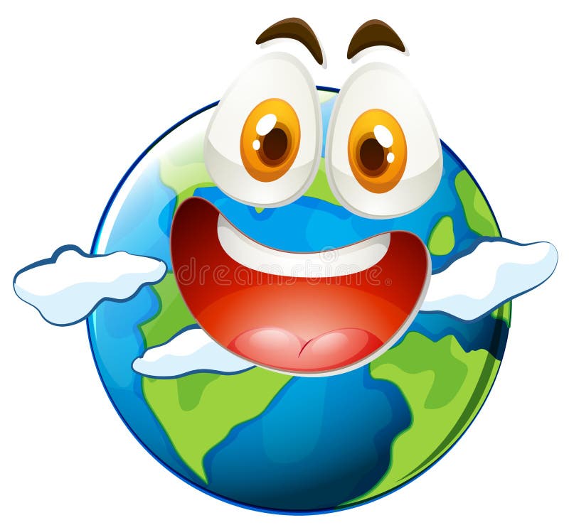 Cute Happy Earth Character for an Environmental Cause Stock Vector ...