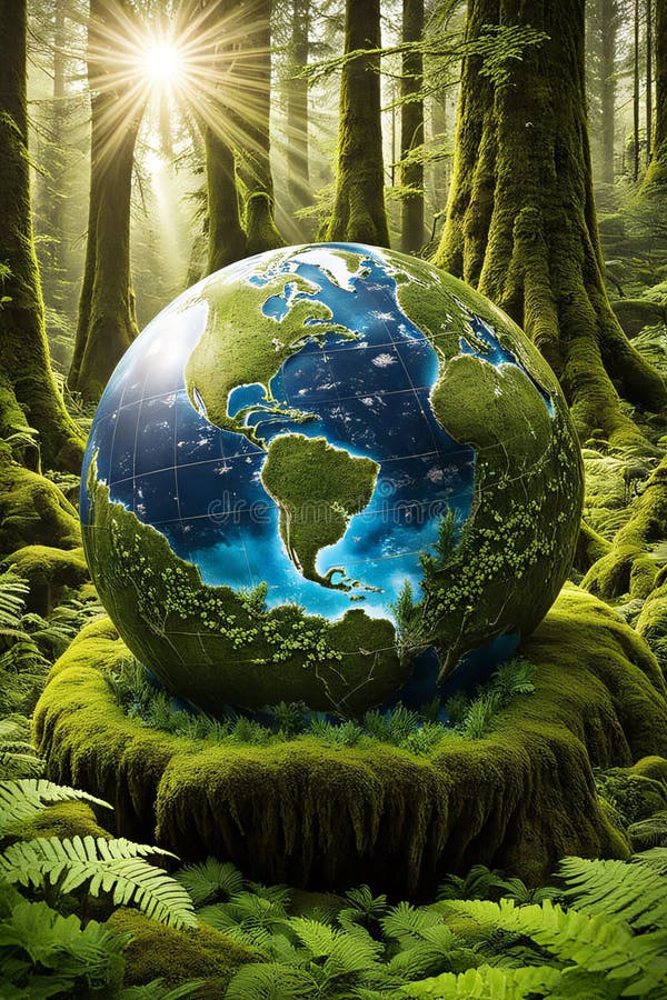 Earth in Harmony: a Symbol of Environmental Stewardship Stock ...