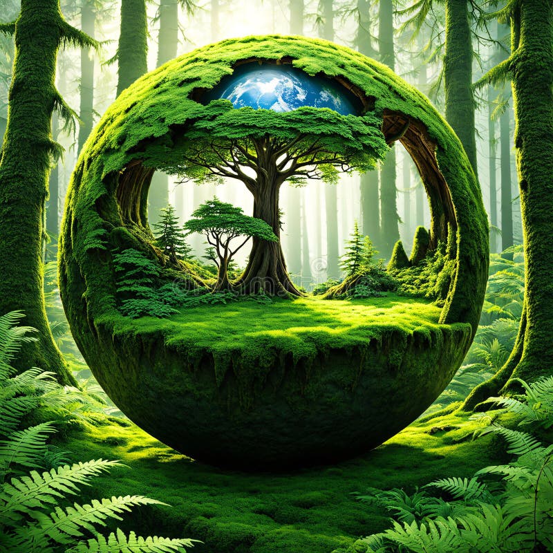 Earth in Harmony: a Symbol of Environmental Stewardship Stock ...