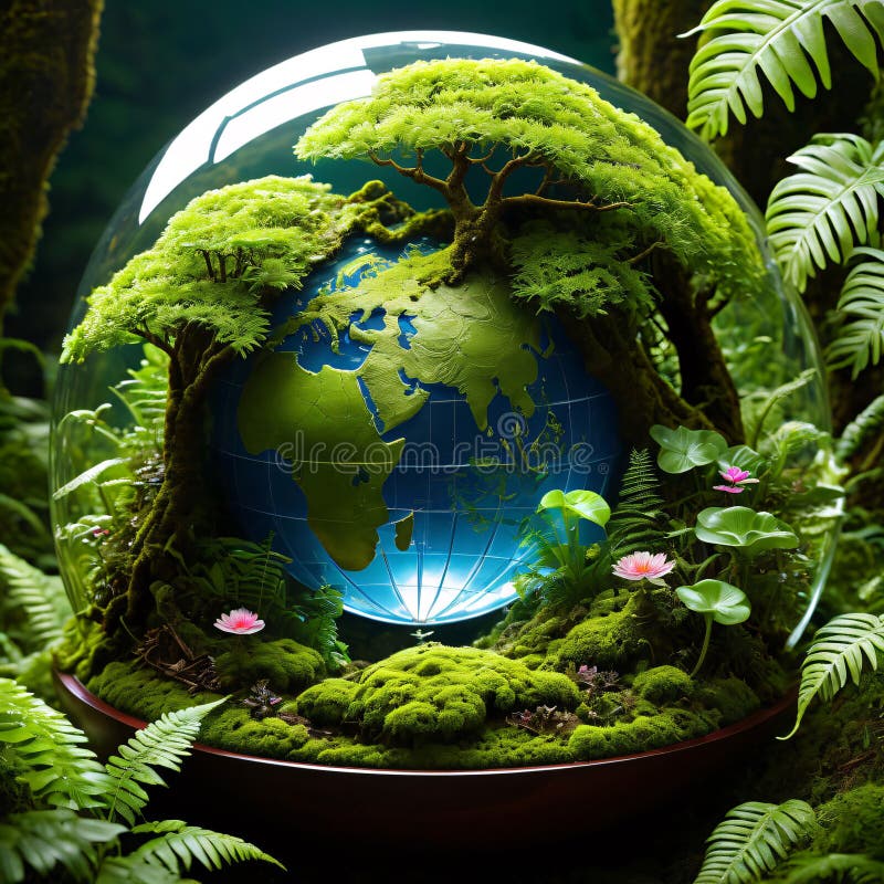 Earth in Harmony: a Symbol of Environmental Stewardship Stock ...