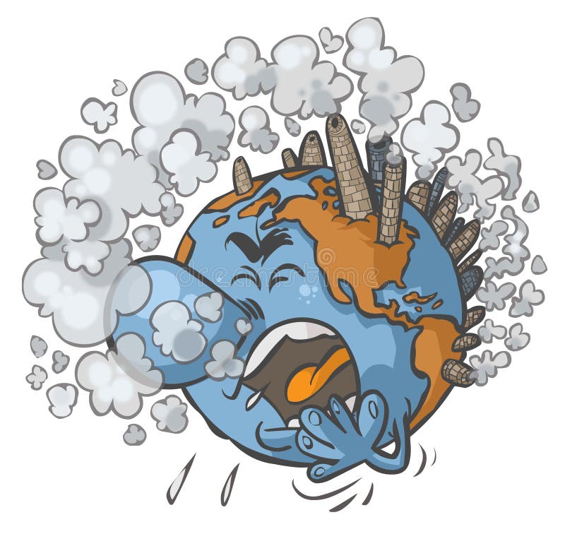 Polluted Earth stock vector. Illustration of global, factory - 29881632