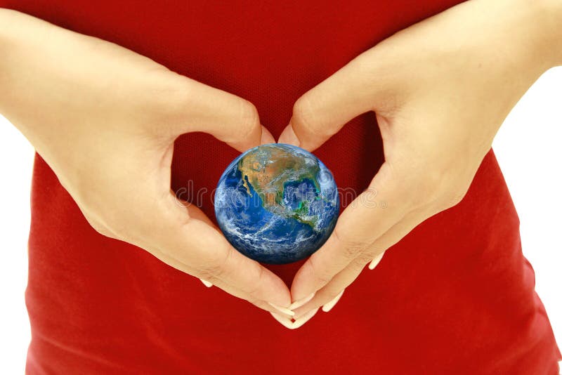 The Earth on Heart Hand ,including Elements Furnished by NASA Stock ...