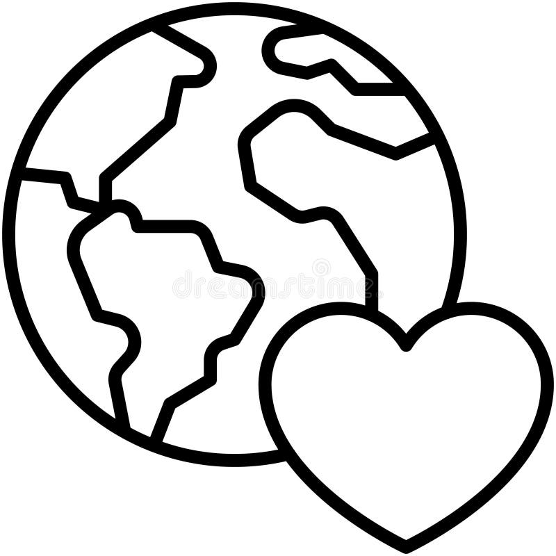 Planet of Love Icon, Love and Heart Vector Stock Vector - Illustration ...