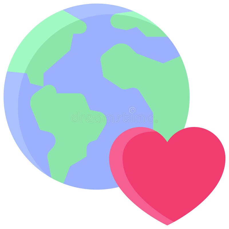 Earth with Heart Icon, Love and Heart Vector Stock Vector ...