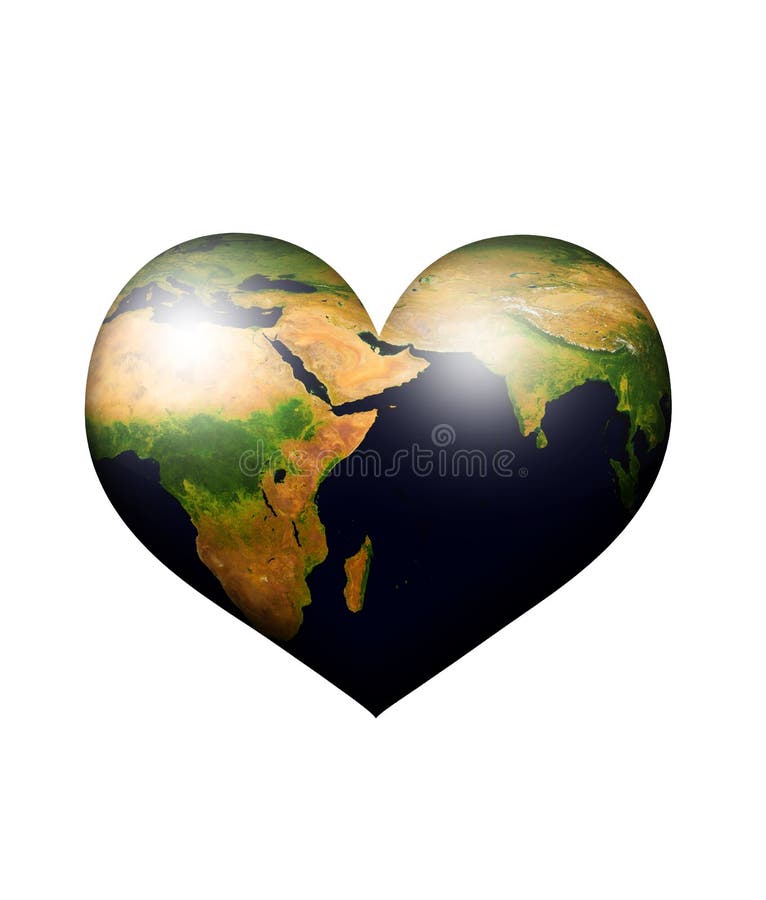 Earth heart icon stock illustration. Illustration of font - 328465200