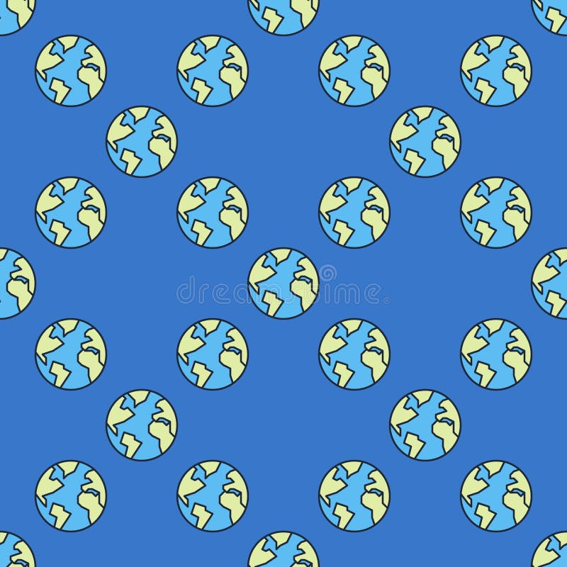Earth Hemisphere Vector Blue Seamless Pattern Stock Vector ...