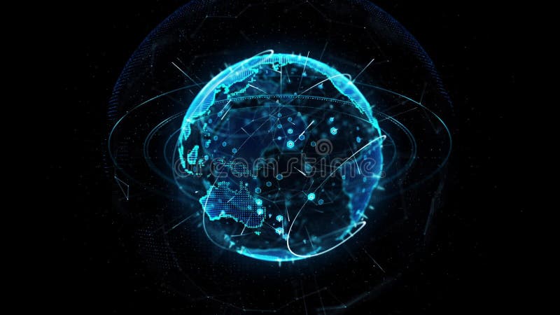 Earth Hologram. Hi-tech World. 3D Animation Stock Video - Video of ...