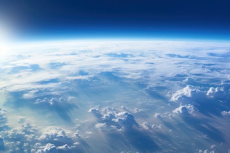 Earth Horizon View from Space. Satellite or Plane View of the Planet ...