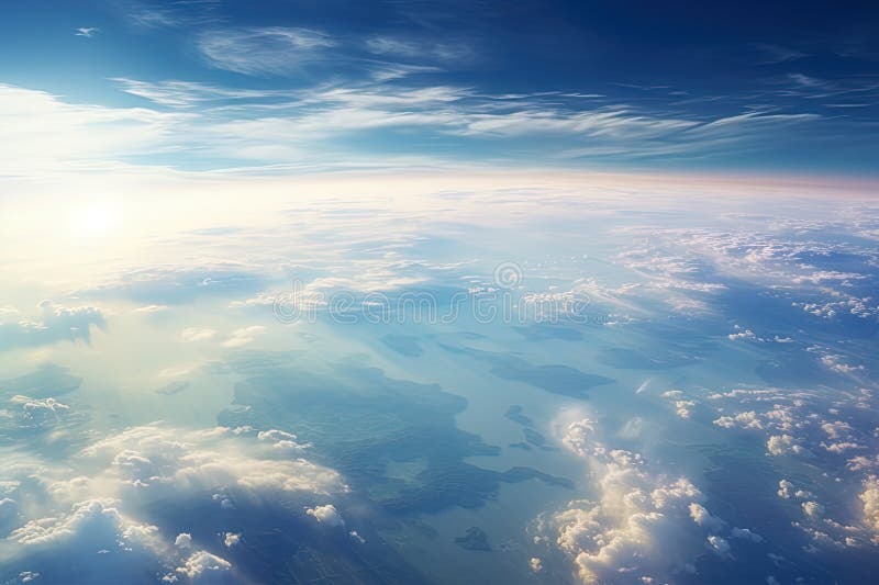 Earth Horizon View from Space. Satellite or Plane View of the Planet ...