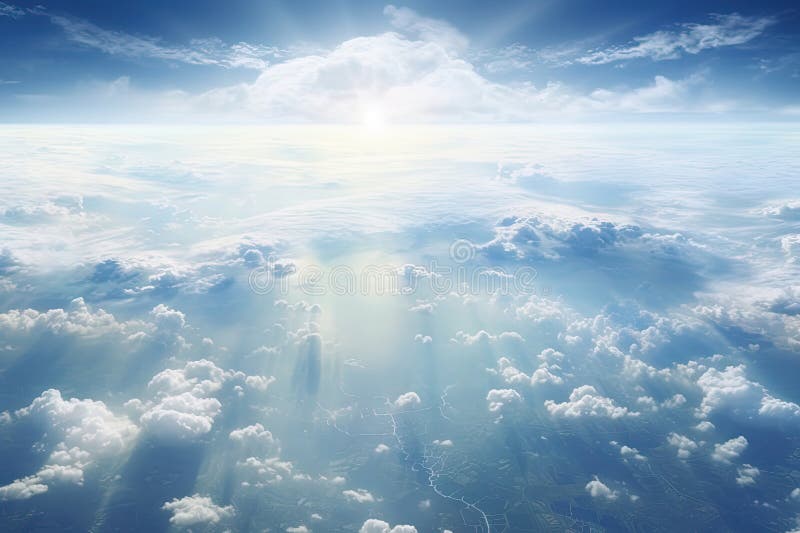 Earth Horizon View from Space. Satellite or Plane View of the Planet ...