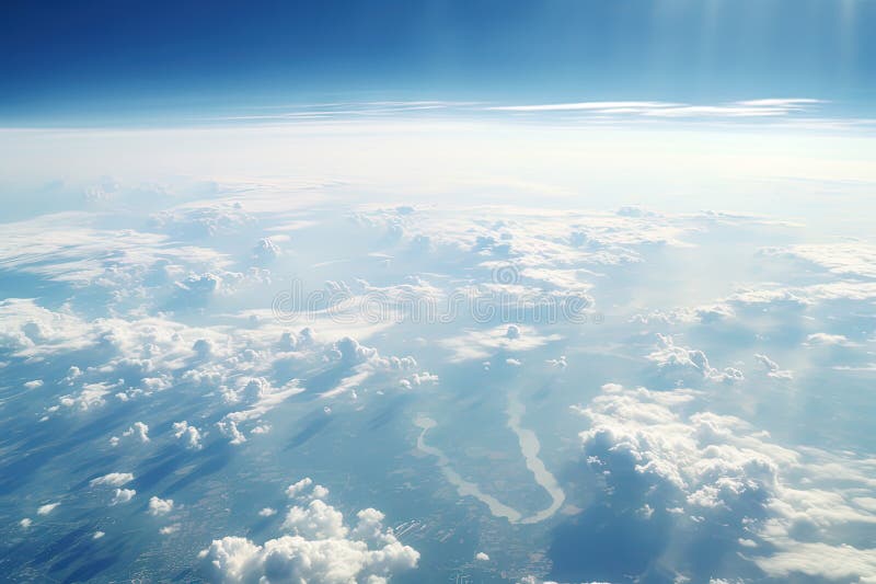 Earth Horizon View from Space. Satellite or Plane View of the Planet ...