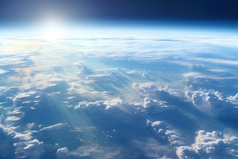 Earth Horizon View from Space. Satellite or Plane View of the Planet ...