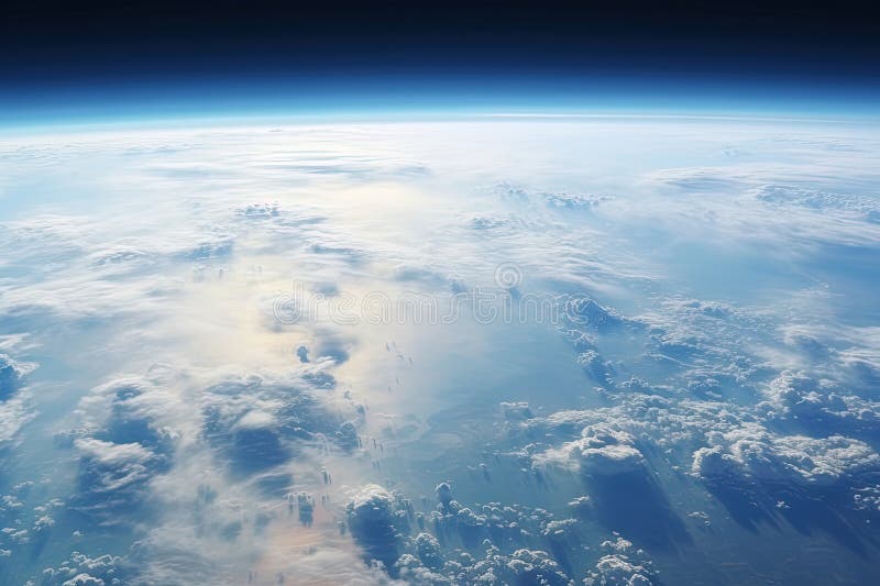 Earth Horizon View from Space. Satellite or Plane View of the Planet ...