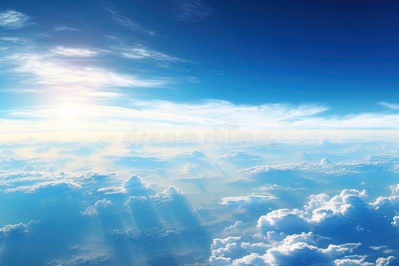 Earth Horizon View from Space. Satellite or Plane View of the Planet ...