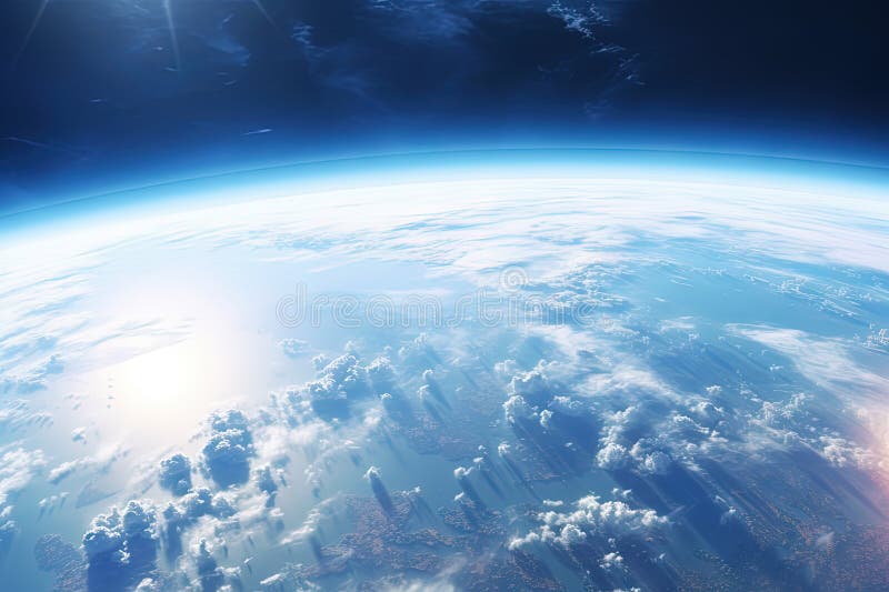 Earth Horizon View from Space. Satellite or Plane View of the Planet ...