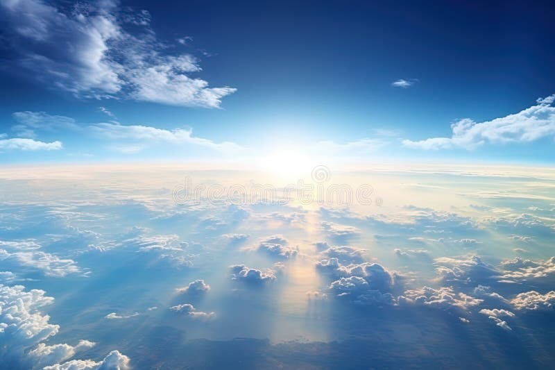 Earth Horizon View from Space. Satellite or Plane View of the Planet ...