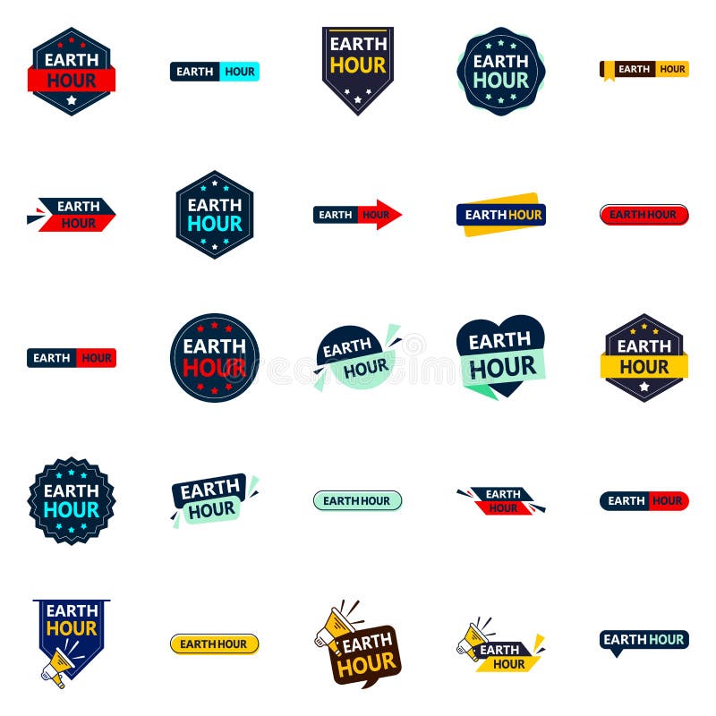 Earth Hour Bundle 25 Fully Editable Vector Designs for Sustainability ...