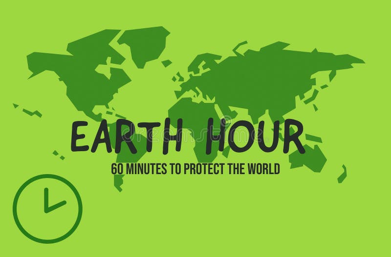Earth Hour Campaign. an Illustration of World Globe with Earth Hour ...