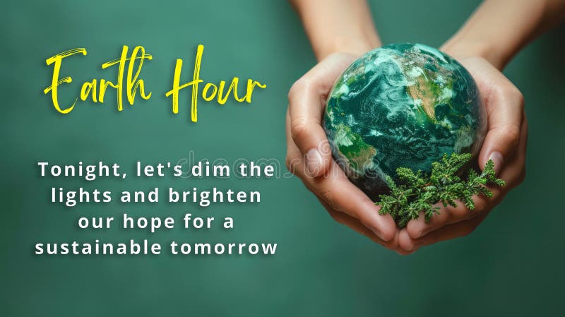 Earth Hour Concept. Hand Hand Holding Globe Representing Earth Day ...