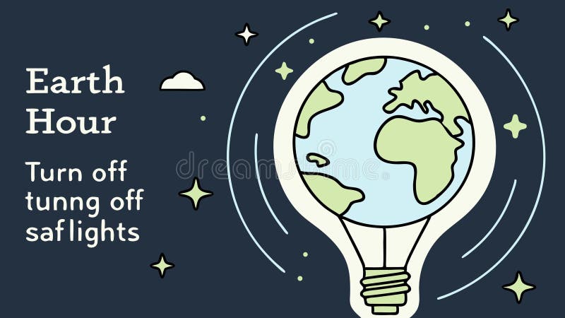 Earth Hour Concept Illustration, Environmental Awareness, Energy Saving ...