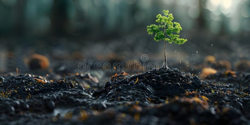 Earth Hour Concept Offset Carbon Emissions and Restore Oxygen with Tree ...