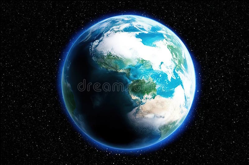 Earth Hour Concept. Planet Earth Surface in Dark Deep Space.Save the ...