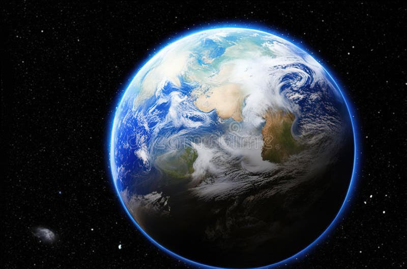 Earth Hour Concept. Planet Earth Surface in Dark Deep Space.Save the ...