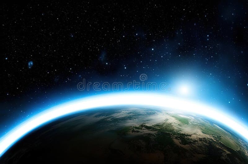 Earth Hour Concept. Planet Earth Surface in Dark Deep Space.Save the ...