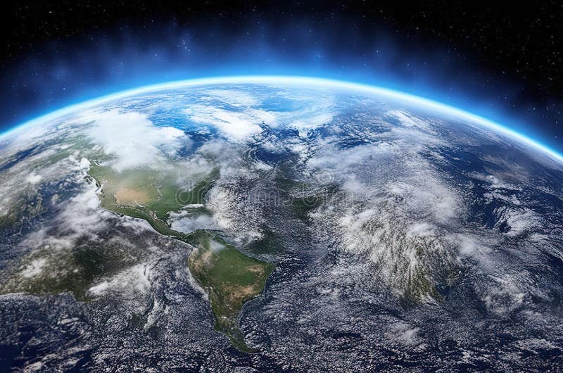 Earth Hour Concept. Planet Earth Surface in Dark Deep Space.Save the ...