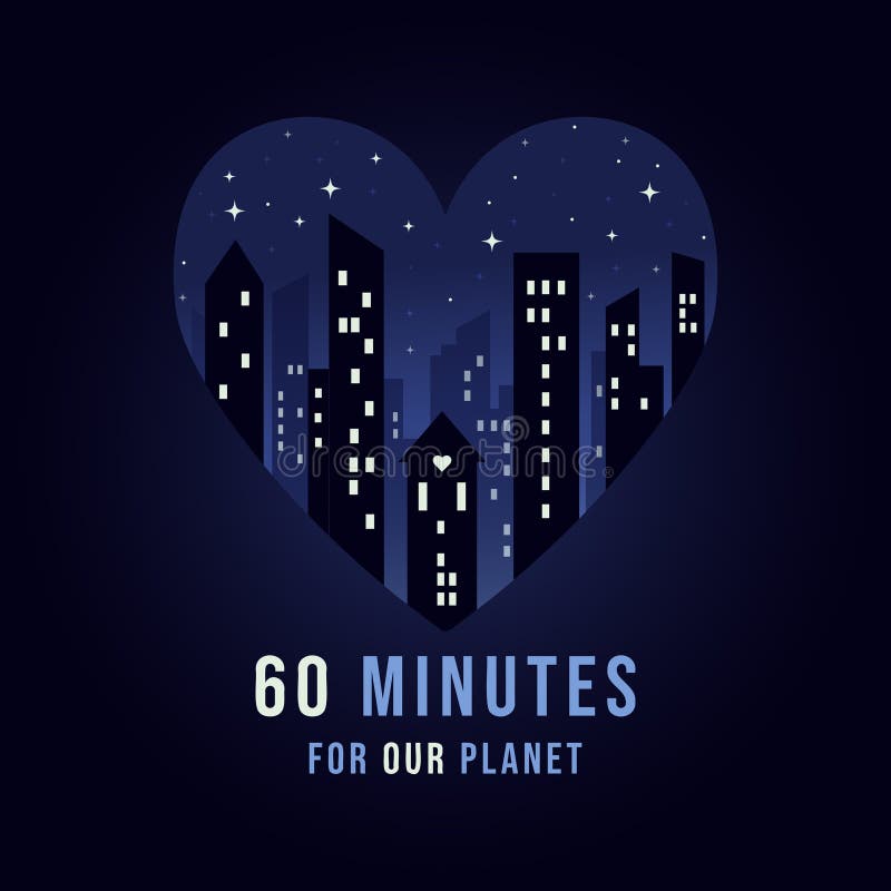 Earth Hour Day Minimalistic Poster Design Flat Vector Illustration ...