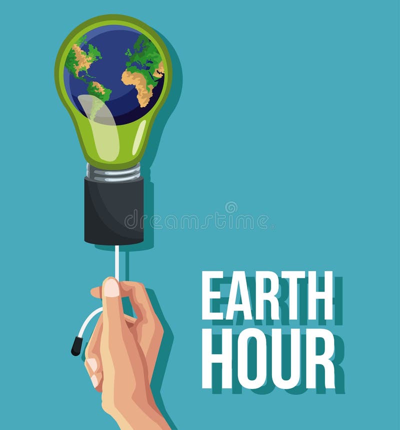 Earth hour design stock illustration. Illustration of poster - 108530529