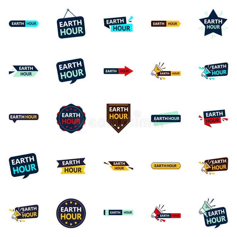 Earth Hour 25 High Quality Vector Pack To Raise Awareness about Climate ...