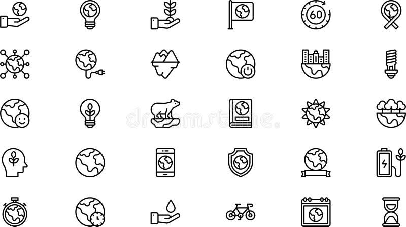 Earth Hour Icons High-Quality Vector Icons Collection with Editable ...