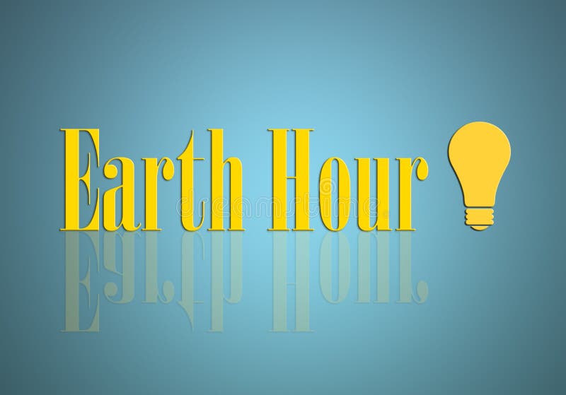 Earth Hour with a Lamp Symbol Stock Illustration - Illustration of ...