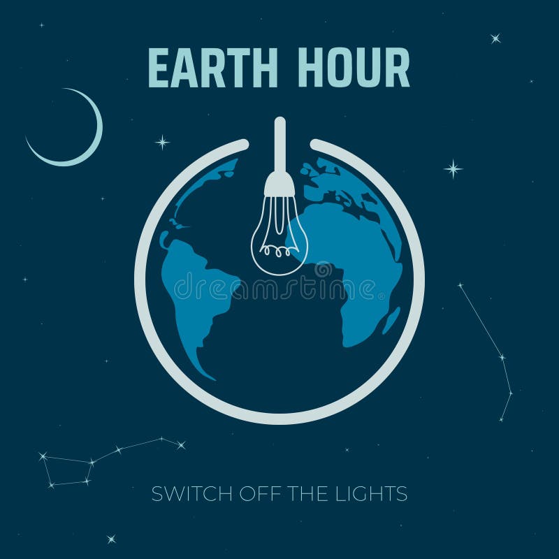 Earth hour concept stock vector. Illustration of turn - 310901510