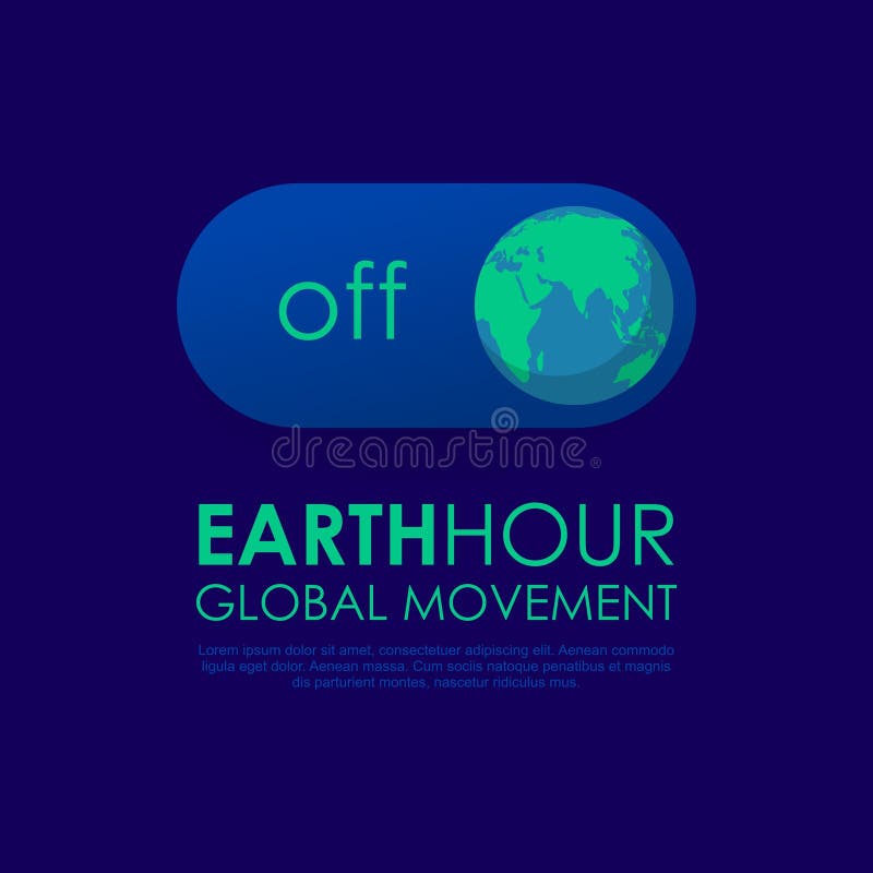Earth Hour Poster Template with Off Switch Illustration Stock Vector ...
