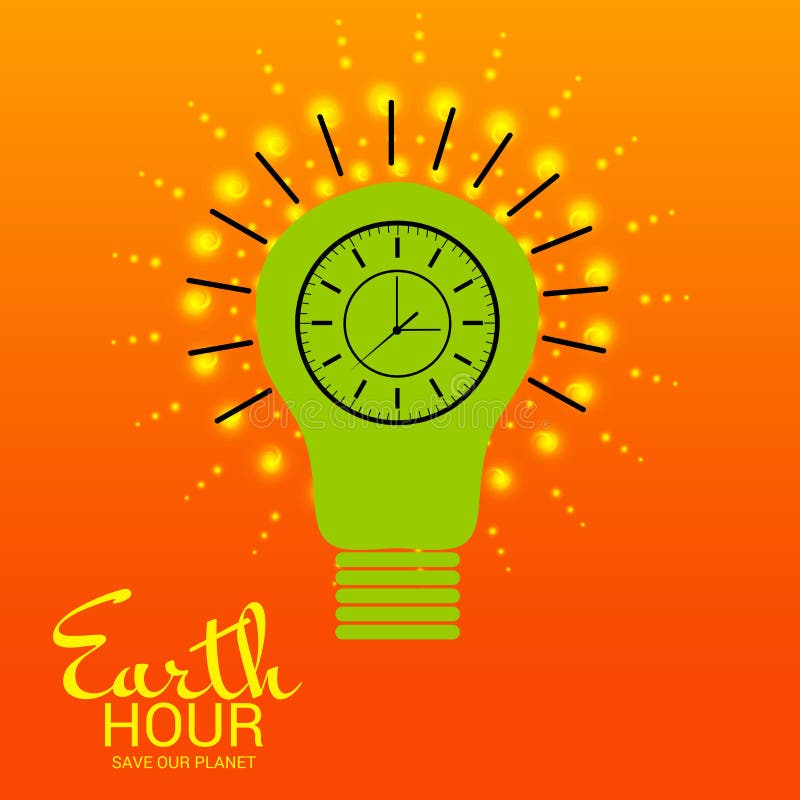 Earth Hour for Save Your Planet. Stock Illustration - Illustration of ...